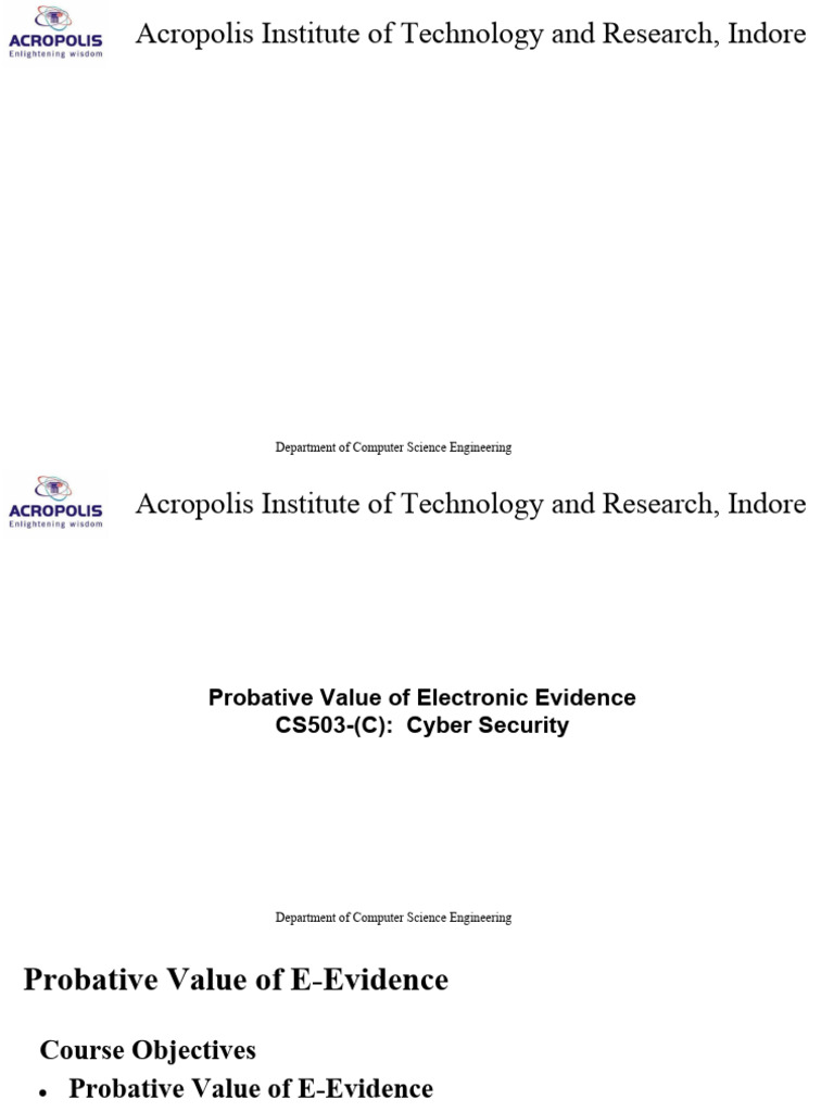 Probative Value of Electronic Evidence | PDF | Relevance (Law ...