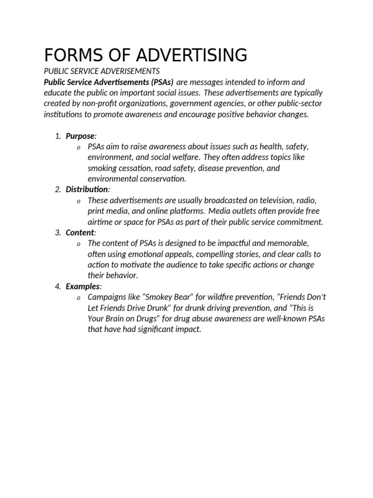 FORMS OF ADVERTISING | PDF | Advertising | Marketing
