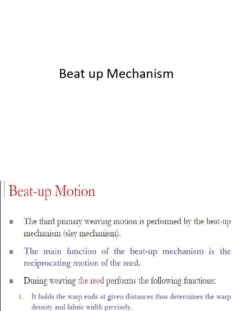 Beat Up Mechanism | PDF