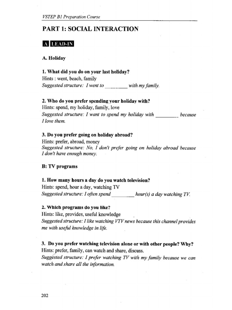 Vstep Speaking Part 1 | PDF