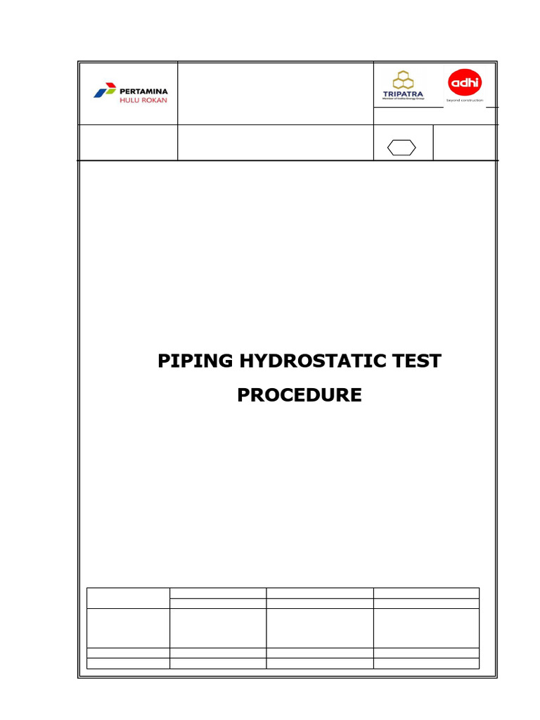 Hydrotest Procedure | PDF | Teknologi & Rekayasa