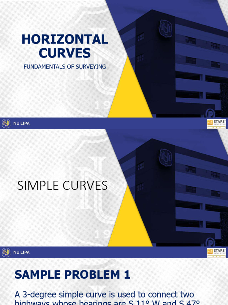 20 - Sample Problems Horizontal Curves | PDF | Angle | Tangent