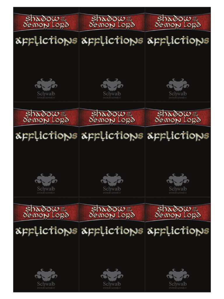 SotDL - Affliction Cards | PDF
