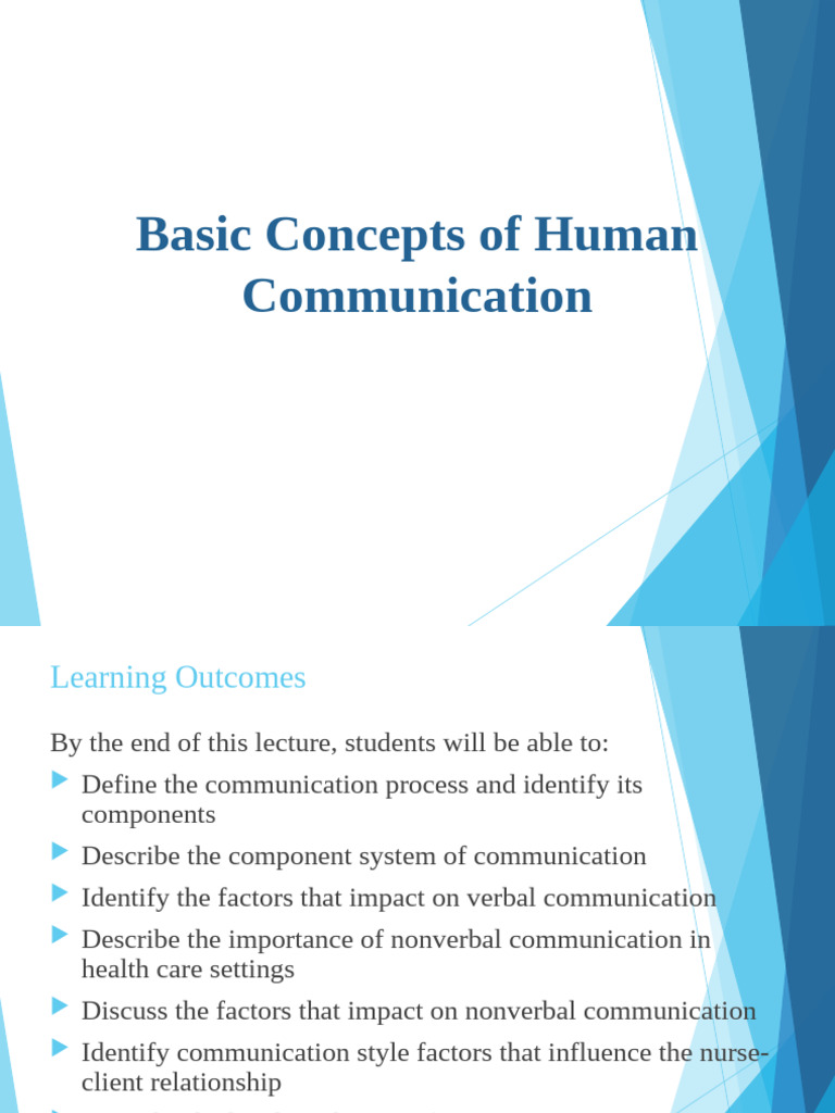 2283 - Basic Concepts of Human Communication | PDF | Nonverbal Communication | Communication