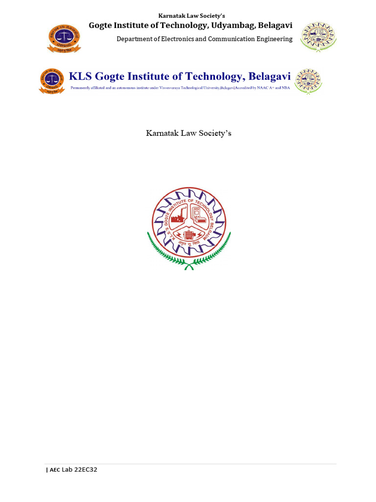 AEC Lab Manual 22EC32 2024-25 | PDF | Field Effect Transistor | Amplifier