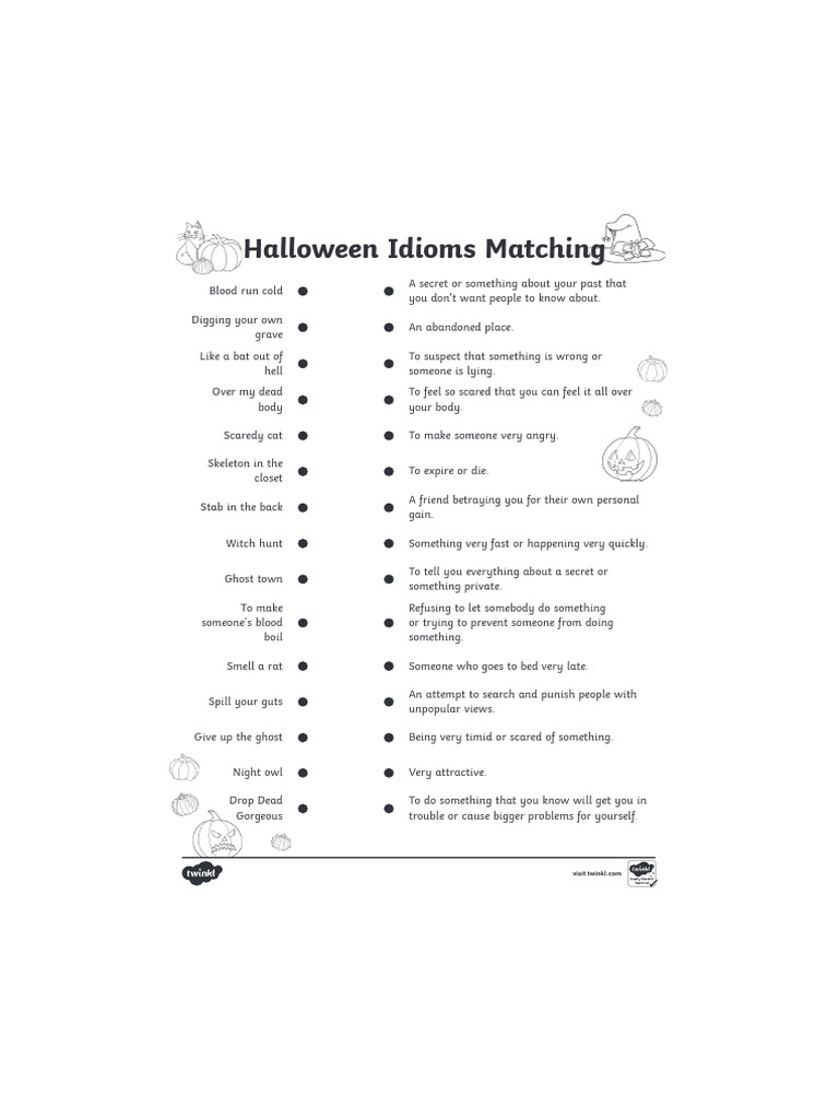T Eal 1632467421 Esl Halloween Idiom Matching Worksheet - Ver - 1 | PDF ...