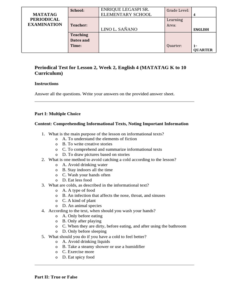 Pt-Week 2-English-Deped Corner Digitals | PDF | Common Cold | Public Health