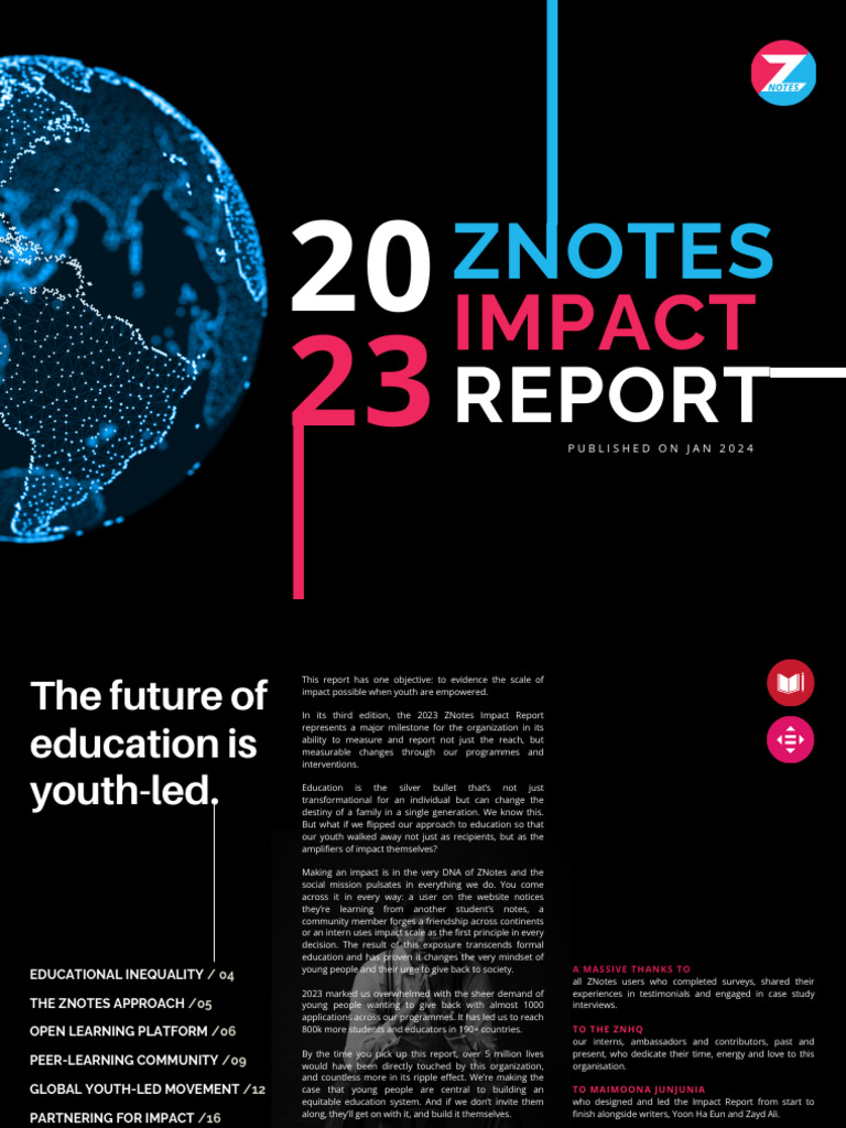 ZNotes Impact Report 2023 (Web Version) | PDF | Learning