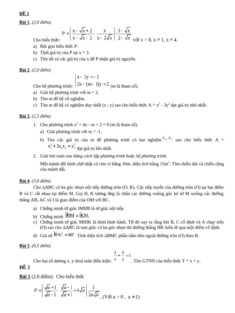 Cac de Luyen Thi | PDF