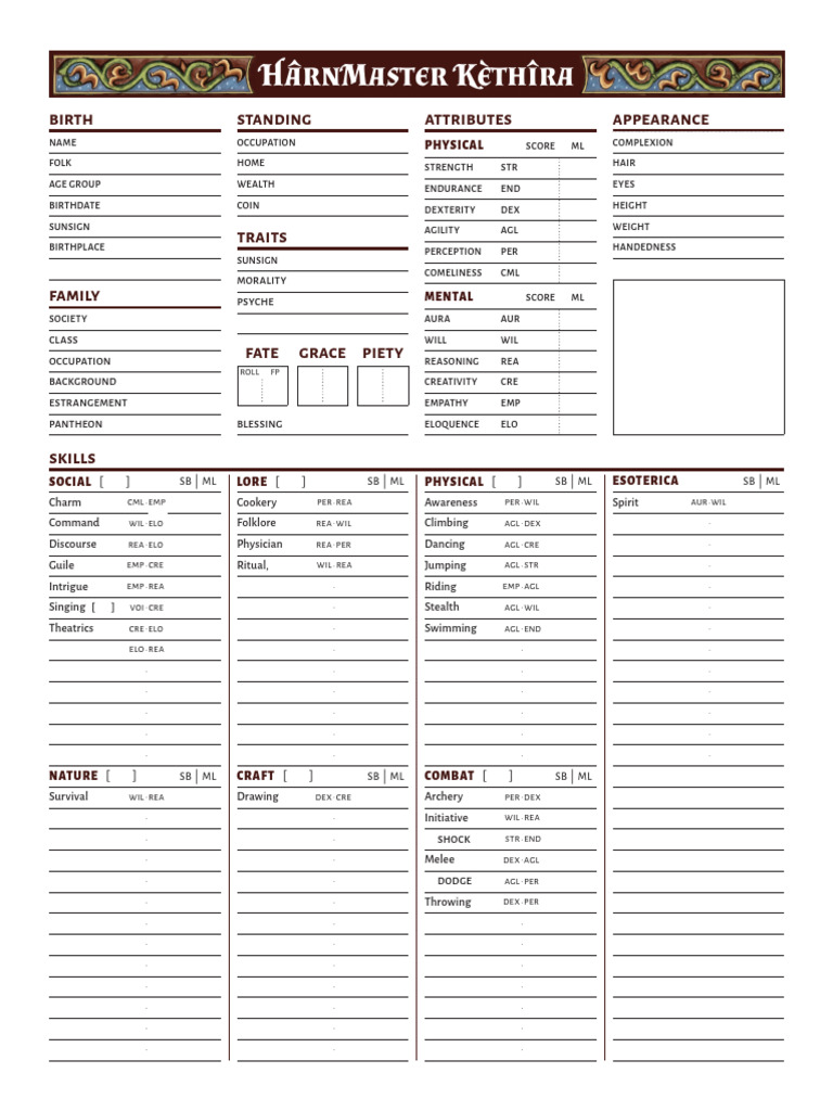 HMK CharSheet Color | PDF