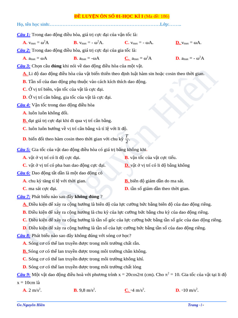 De Luyen HKI 12 DA | PDF