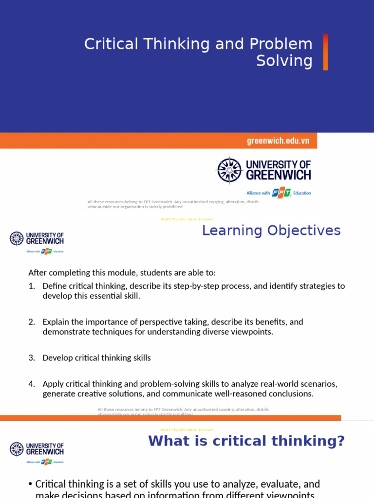1 - Slide - Critical Thinking and Problem Solving | PDF | Critical ...