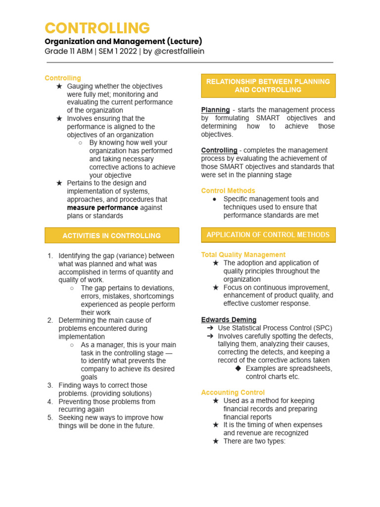 Controlling Lecture | PDF | Customer Relationship Management | Expense