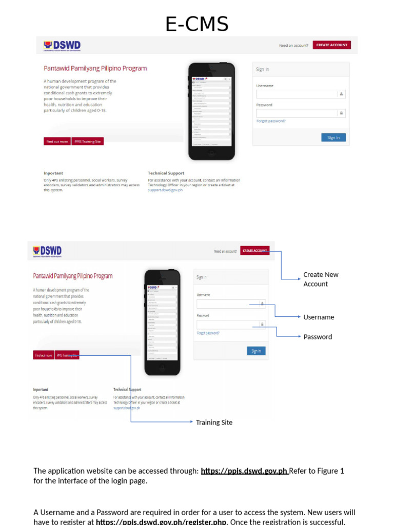 E-CMS | PDF | User (Computing) | Password