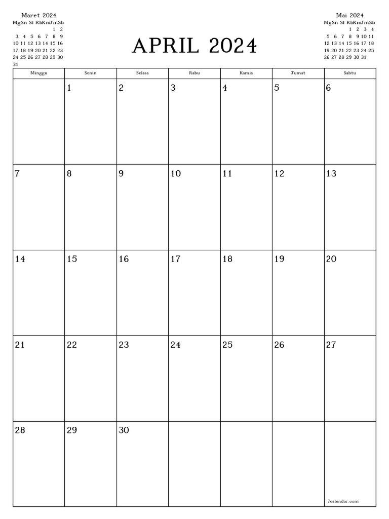 Kalender Bulan April | PDF