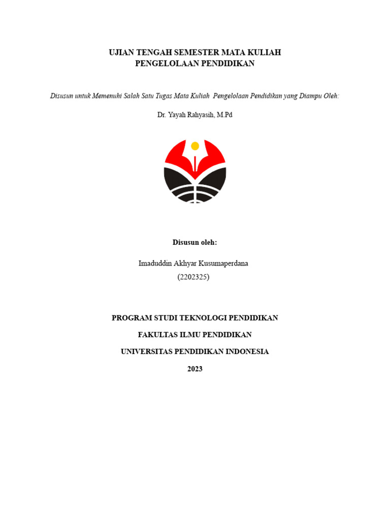 UTS Pengelolaan Pendidikan | PDF