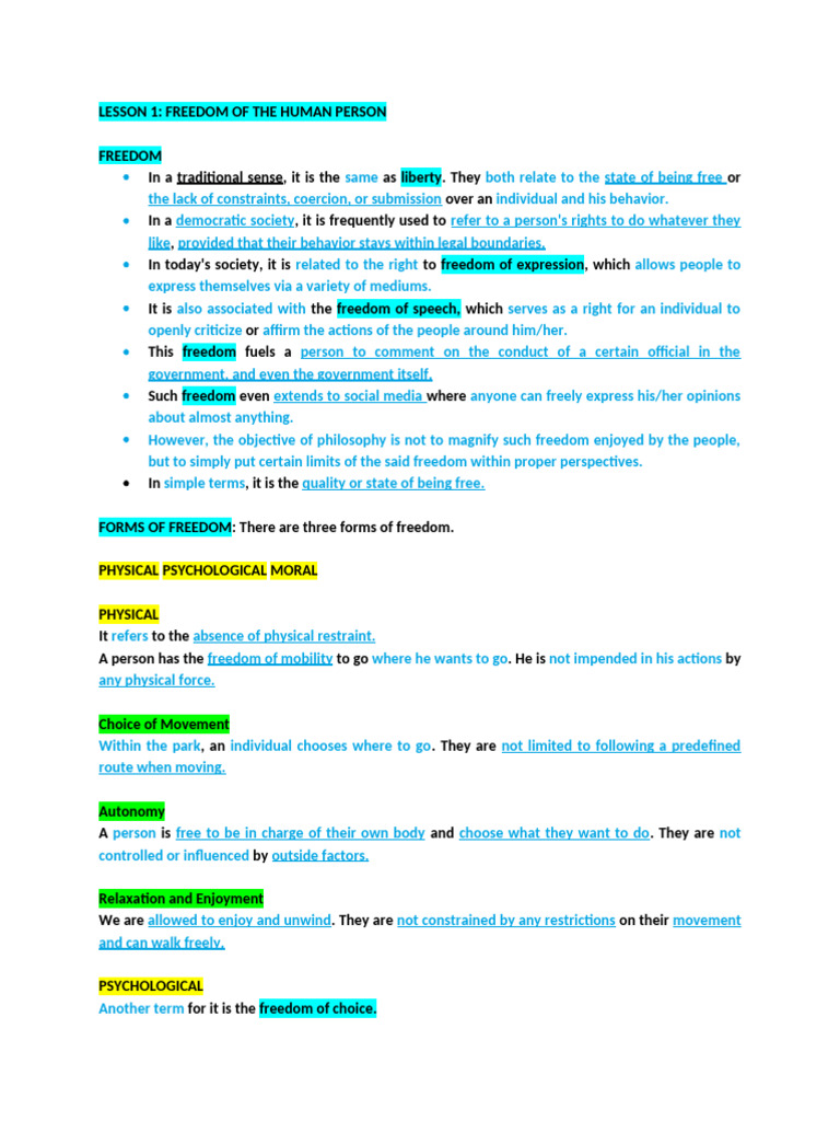 Philosophy Lesson 1 Reviewer | PDF | Free Will | Determinism