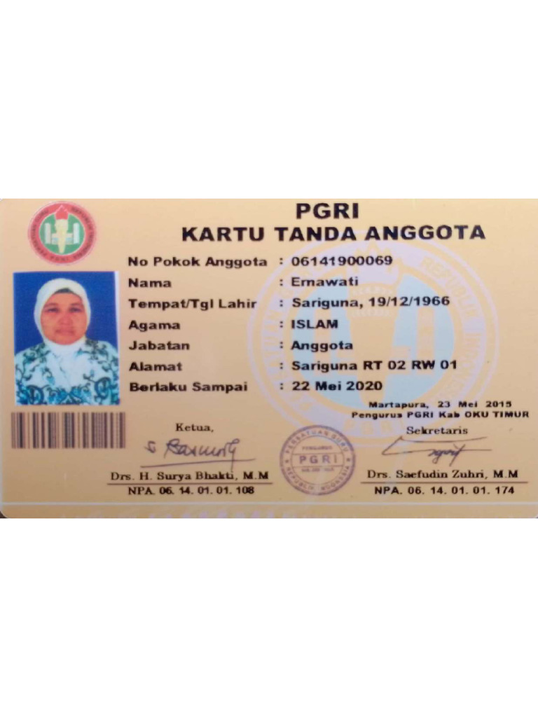 Kartu PGRI Ernawati | PDF
