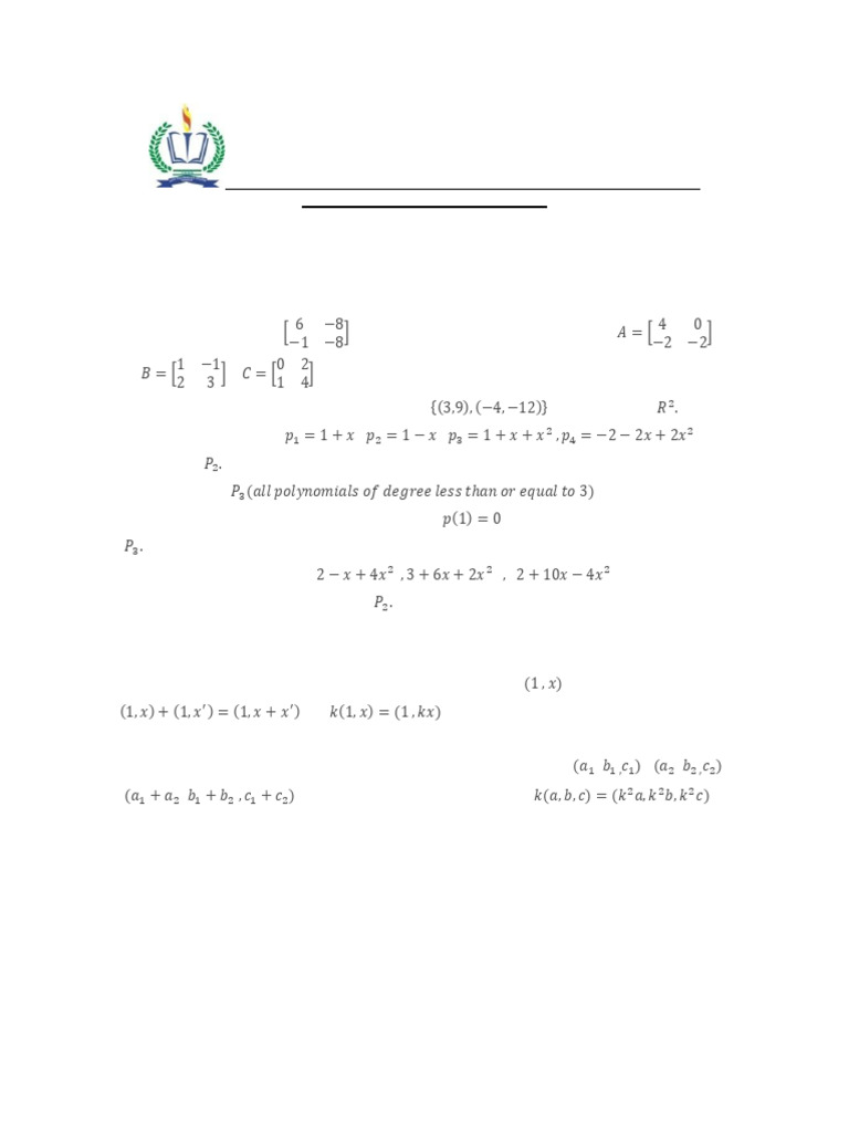 Linear Algebra Midterm Exam 2024-25 | PDF