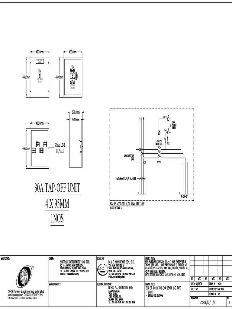 30A Tap-Off Unit 4 X 95MM 1nos | PDF