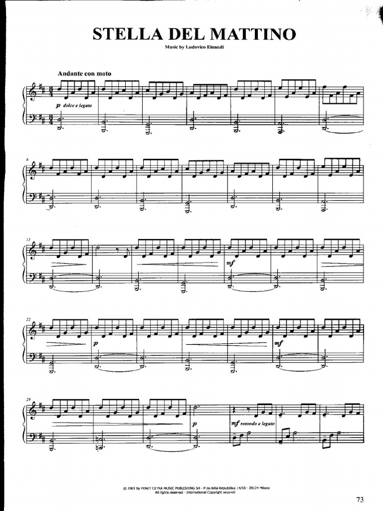 Einaudi Stella Del Mattino | PDF