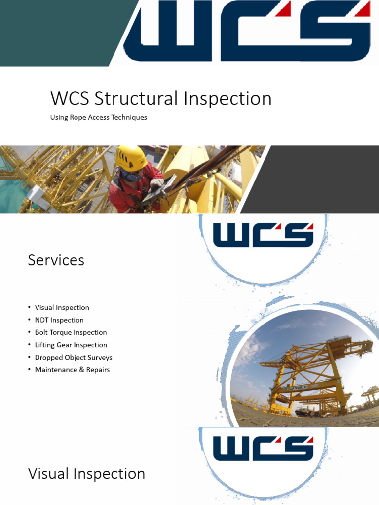 WCS Structural Inspection Presentation | PDF | Nondestructive Testing ...