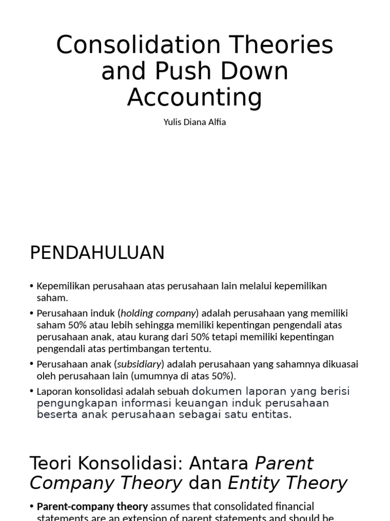 Consolidation & Push-Down Accounting | PDF | Equity (Finance ...