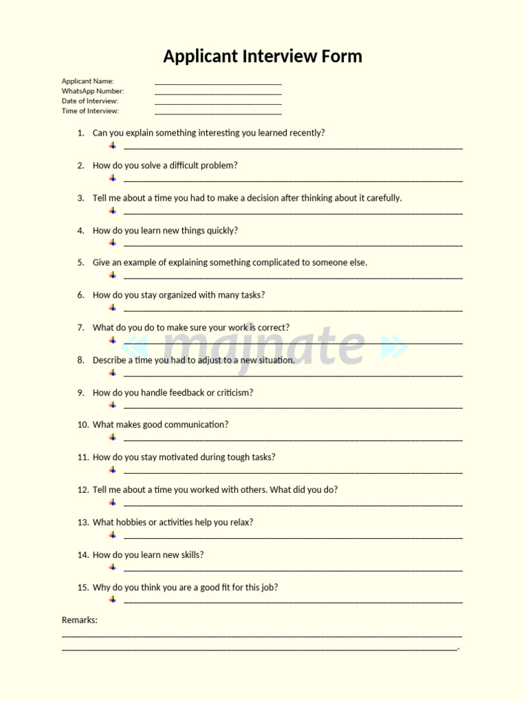 Applicant Interview Form July 2024 | PDF | Cognition | Cognitive Science