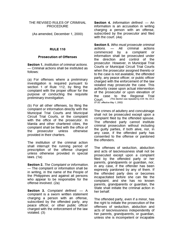 The Revised Rules of Criminal Procedure | PDF | Bail | Lawsuit