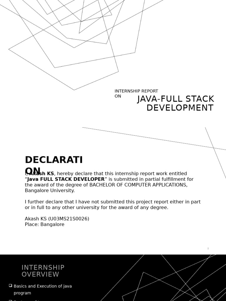 Java Full Stack Development Internship Report | PDF | Constructor ...