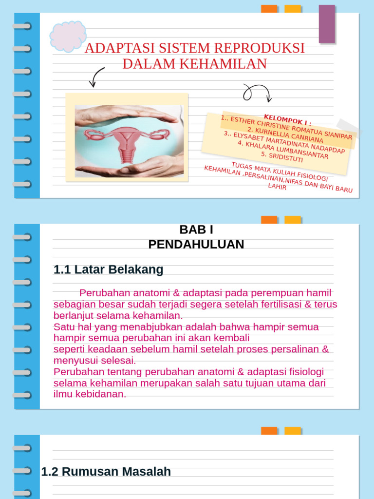 Adaptasi Sistem Reproduksi Dalam Kehamilan, Kelompok 1 Ok | PDF | Pengembangan Diri | Kesehatan ...
