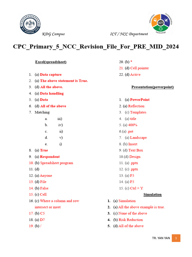 CPC P5 Revision File Answer | PDF