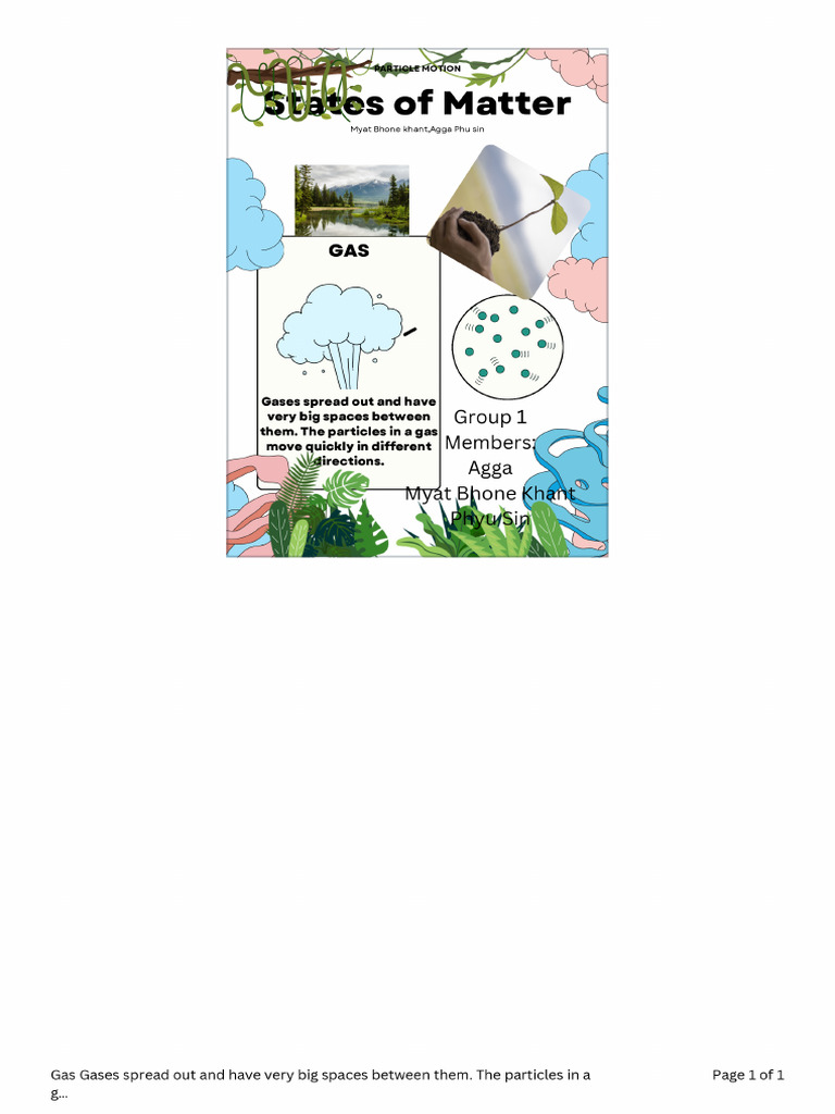 Gas Gases Spread Out and Have Very Big Spaces Between Them. The ...