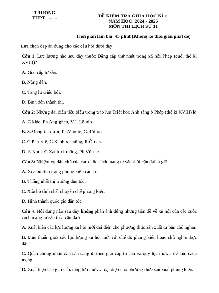 De-thi-Lich-su-11-1 | PDF