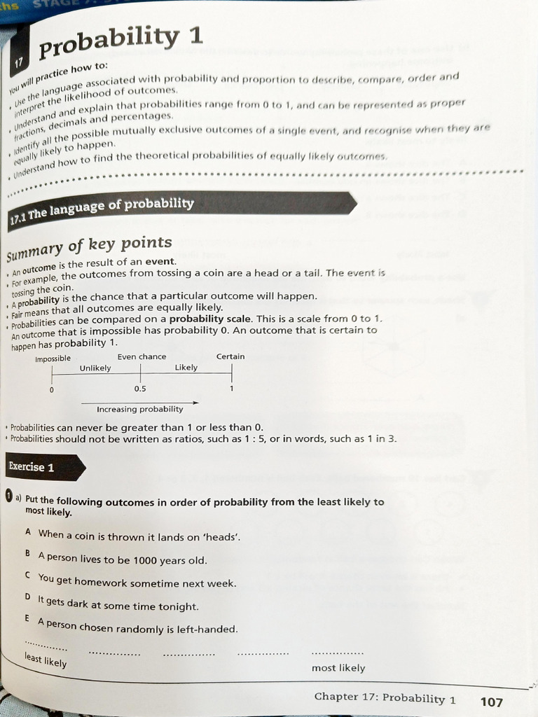 Maths Probability Workbook | PDF