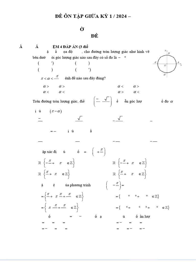 De On Tap KT Giua Hk1 - Toan 11 - Luyen Tap | PDF