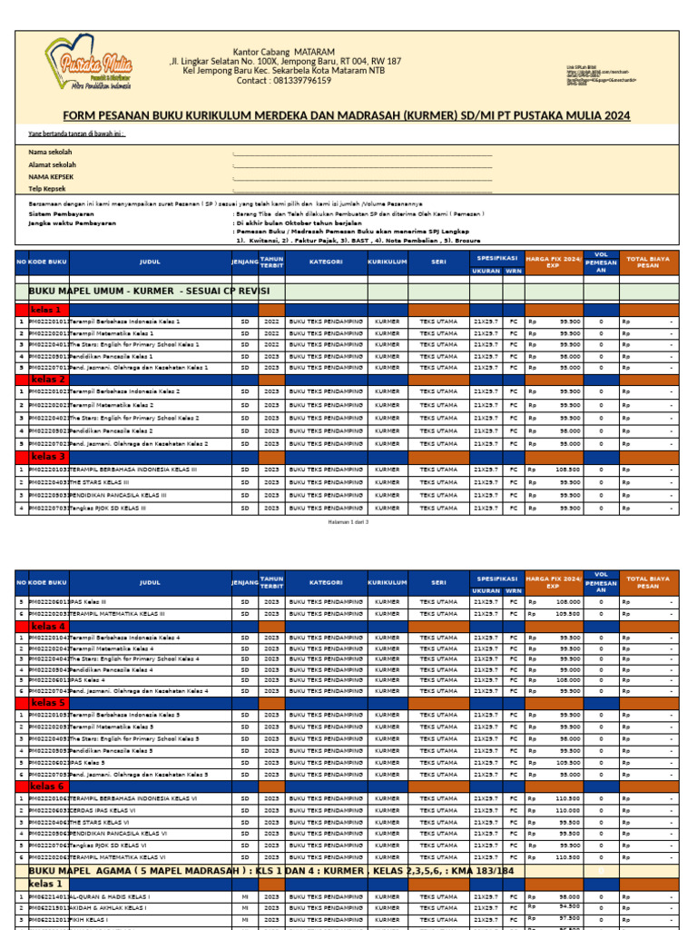 4 - Terbaru Daftar Harga Mi 2024-Form SP 2024 - 2 | PDF