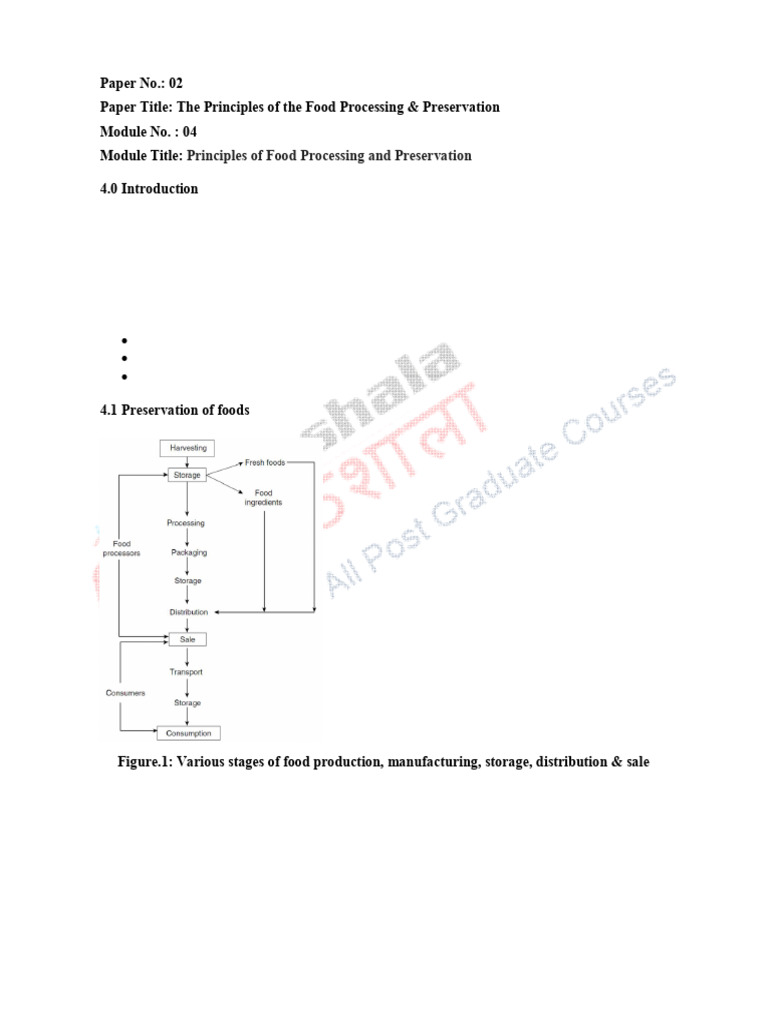 Development and Principles of Food Processing and Preservation | PDF ...