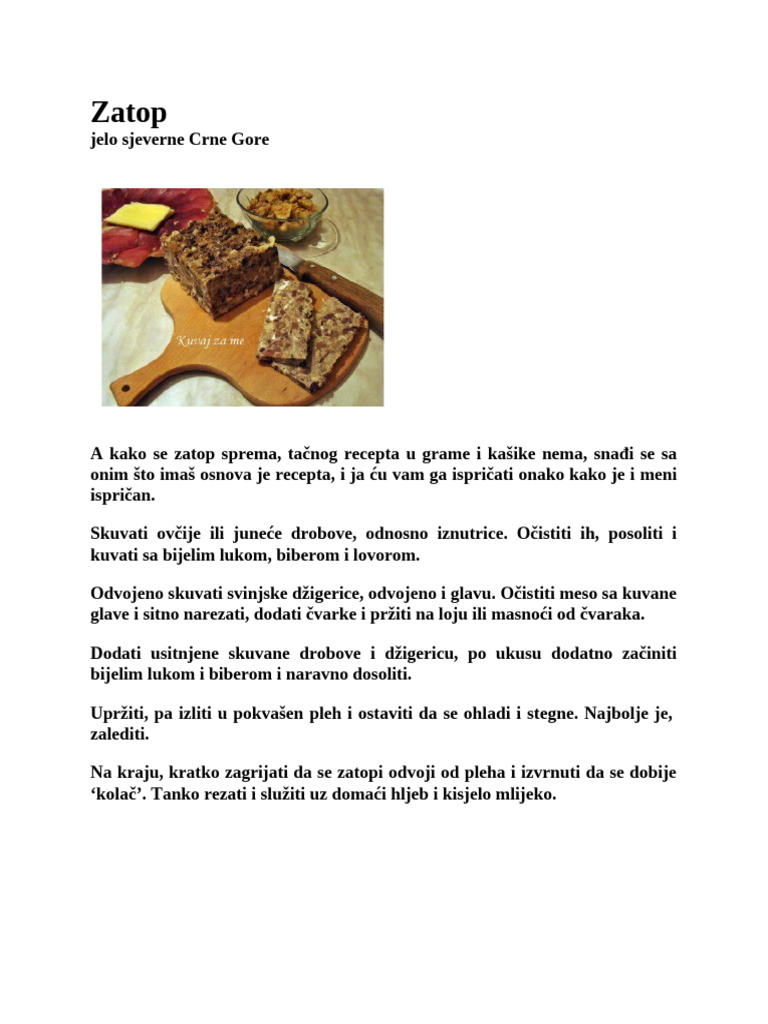 Zatop Škembici Bubrezi | PDF