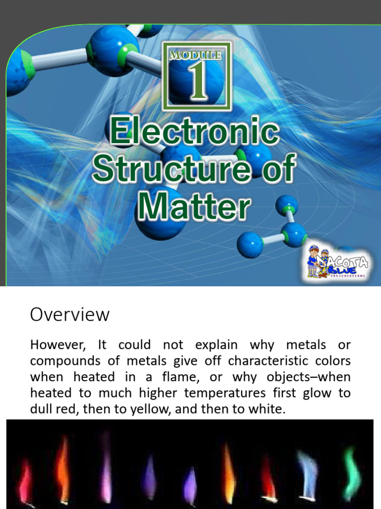 Module 1 Electronic Structure of Matter STUDENTS | PDF | Atomic Orbital ...