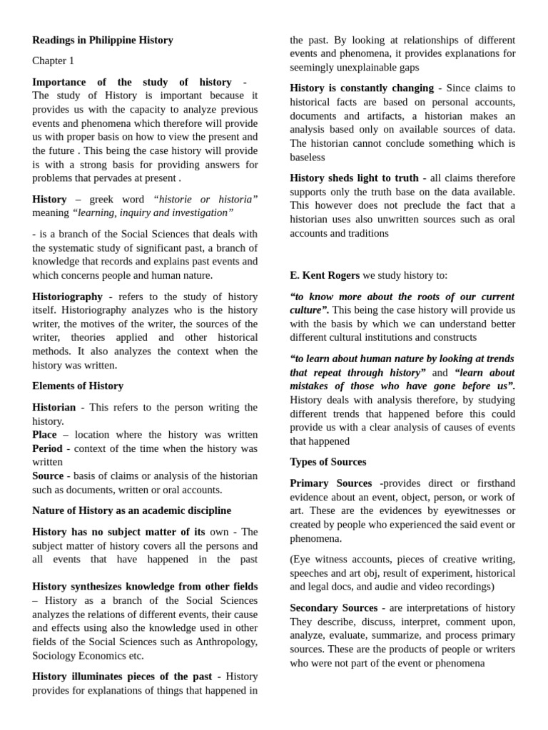 RPH handouts | PDF | Primary Sources | Social Sciences