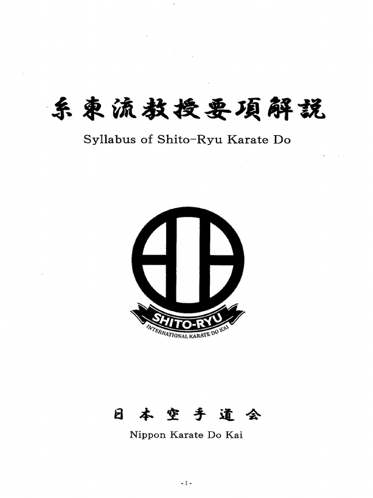 Syllabus of Shito-Ryu Karate-Do - Japanese | PDF