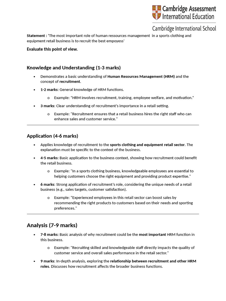 HRM in Sports Retail: Recruitment's Role | PDF | Human Resource ...