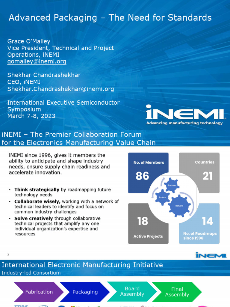 Advanced Packaging The Need For Standards - INEMI - 2023 | PDF ...