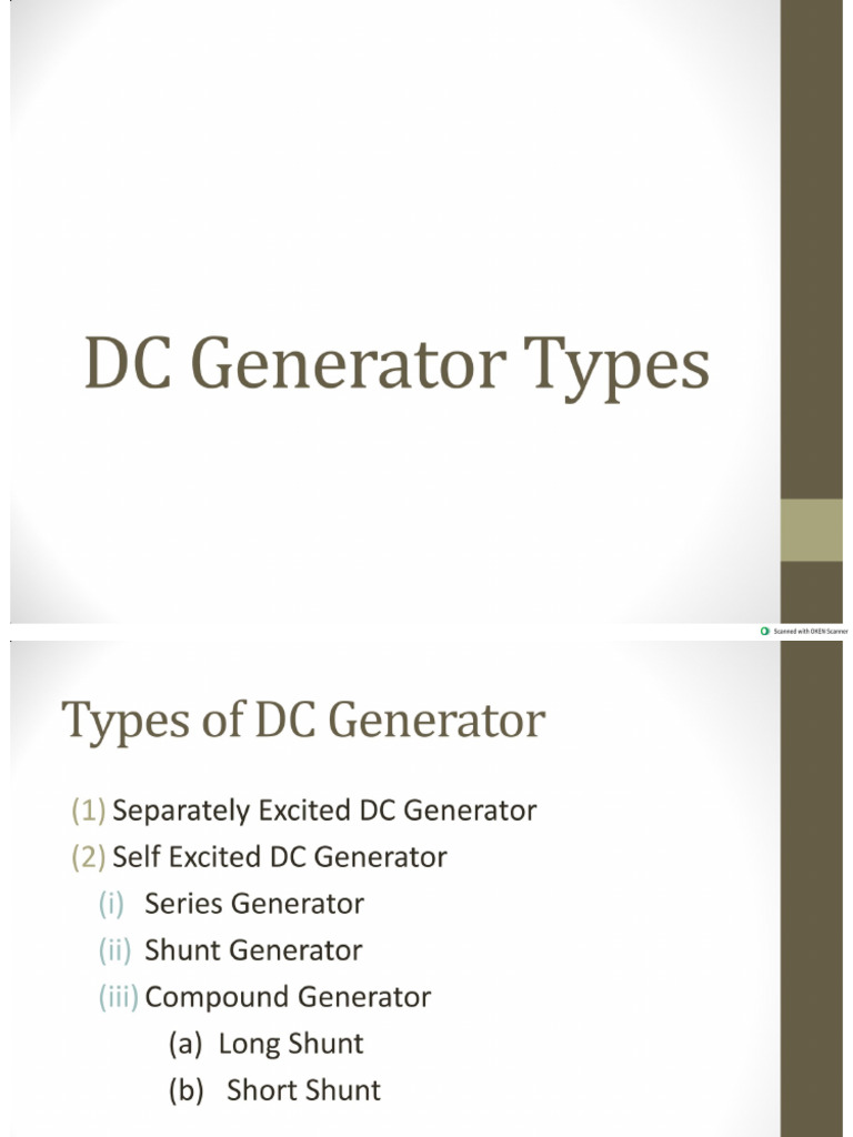 DC Generator - Types | PDF