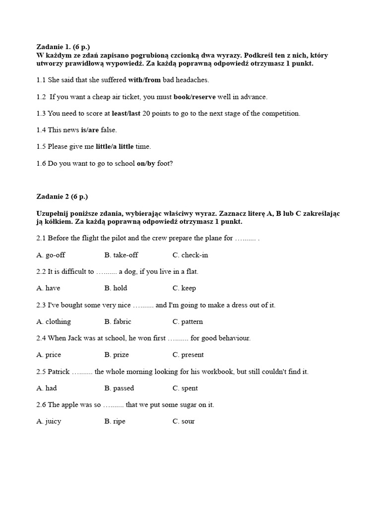Konkurs Kuratoryjny I Etap Rok Szkolny 2020 - 2021 | PDF