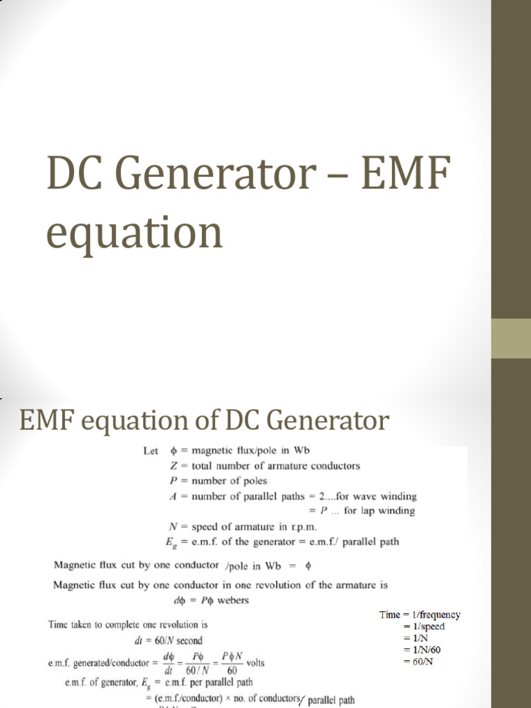 DC Generator-Emf Equation1 | PDF
