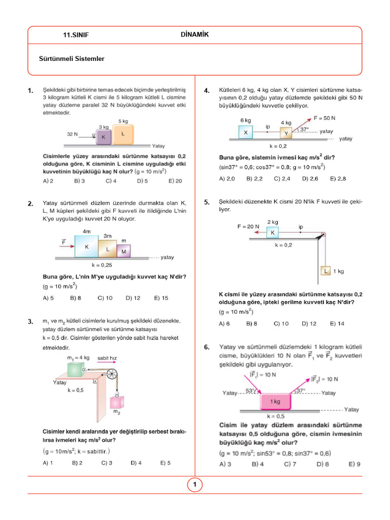 11.SNF Dinamik (Sürtünmeli Sistemler) | PDF