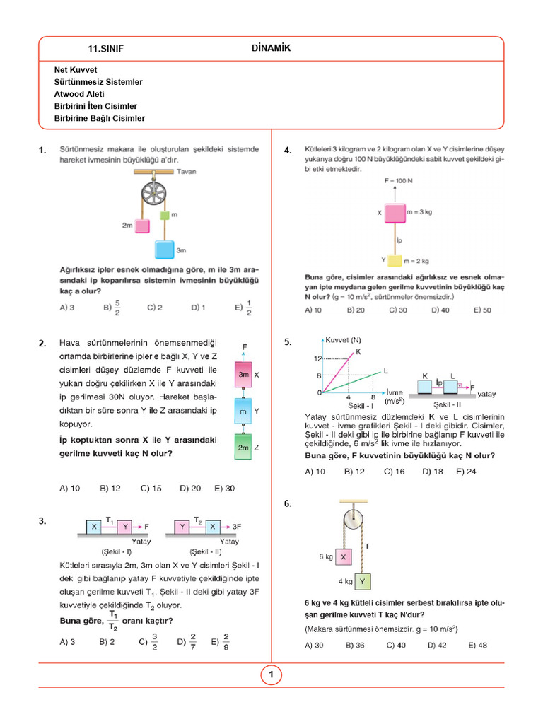 11.SNF Dinamik (Sürtünmesiz Sistemler) | PDF