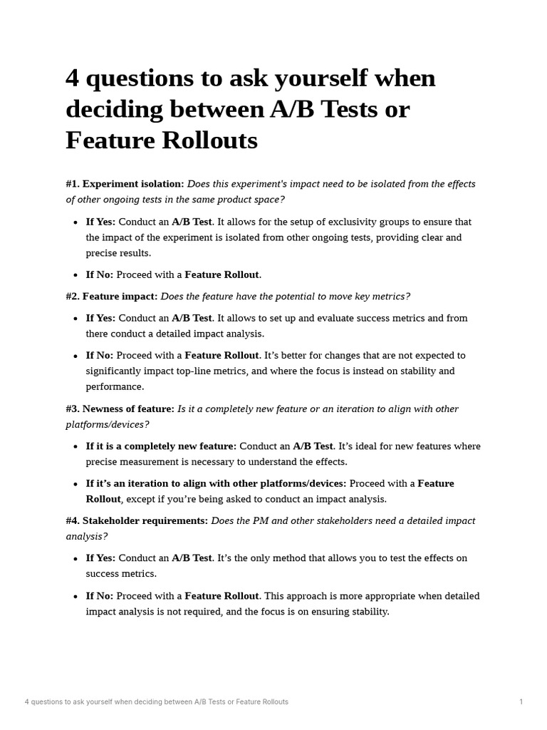 Experimentation Decision Tree | PDF